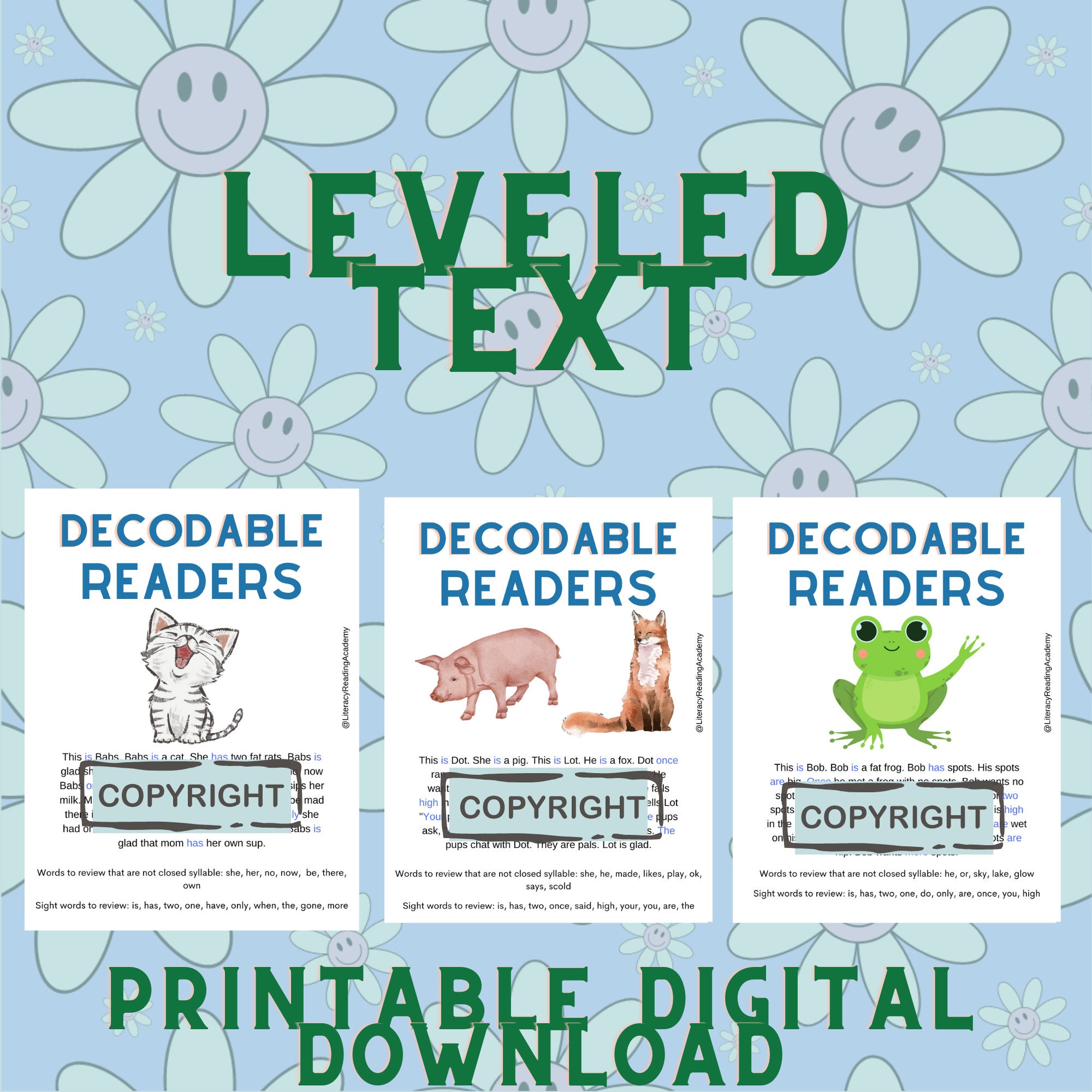 Decodable Reader Passages. Leveled Text. Fluency Pages. Orton ...