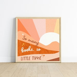 So Many Books, so Little Time Print, Kids Reading Book, Playroom Wall ...