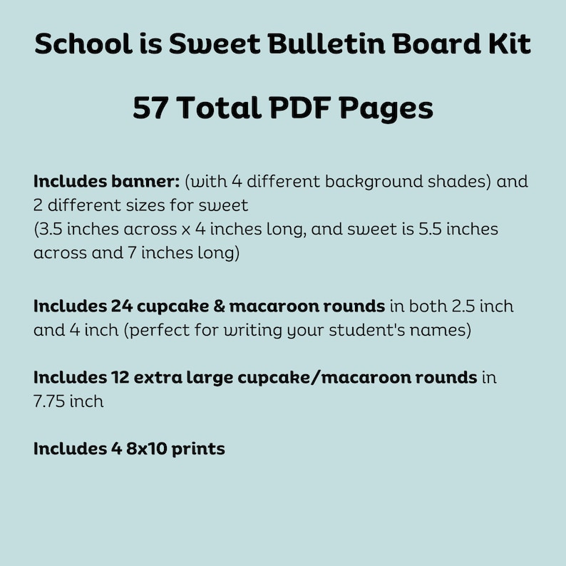 Printable Teacher Bulletin Board Display Kit. School is Sweet. This ...