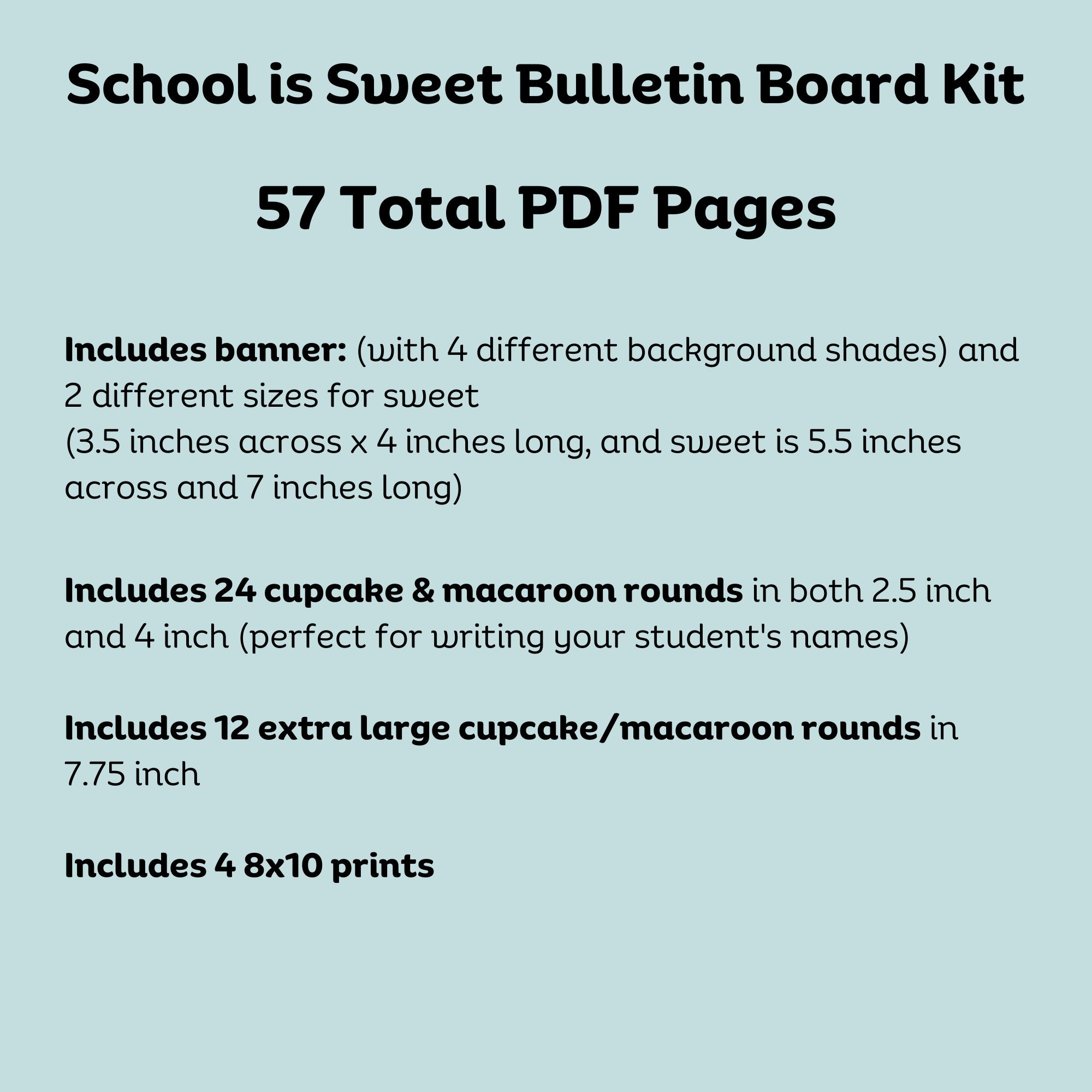 Printable Teacher Bulletin Board Display Kit. School is Sweet. This ...