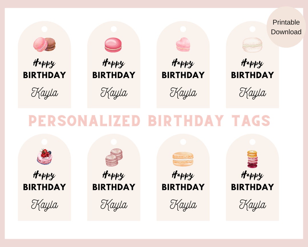 BIRTHDAY PARTY TAGS. Birthday Party Favors. Personalized Birthday Tags ...