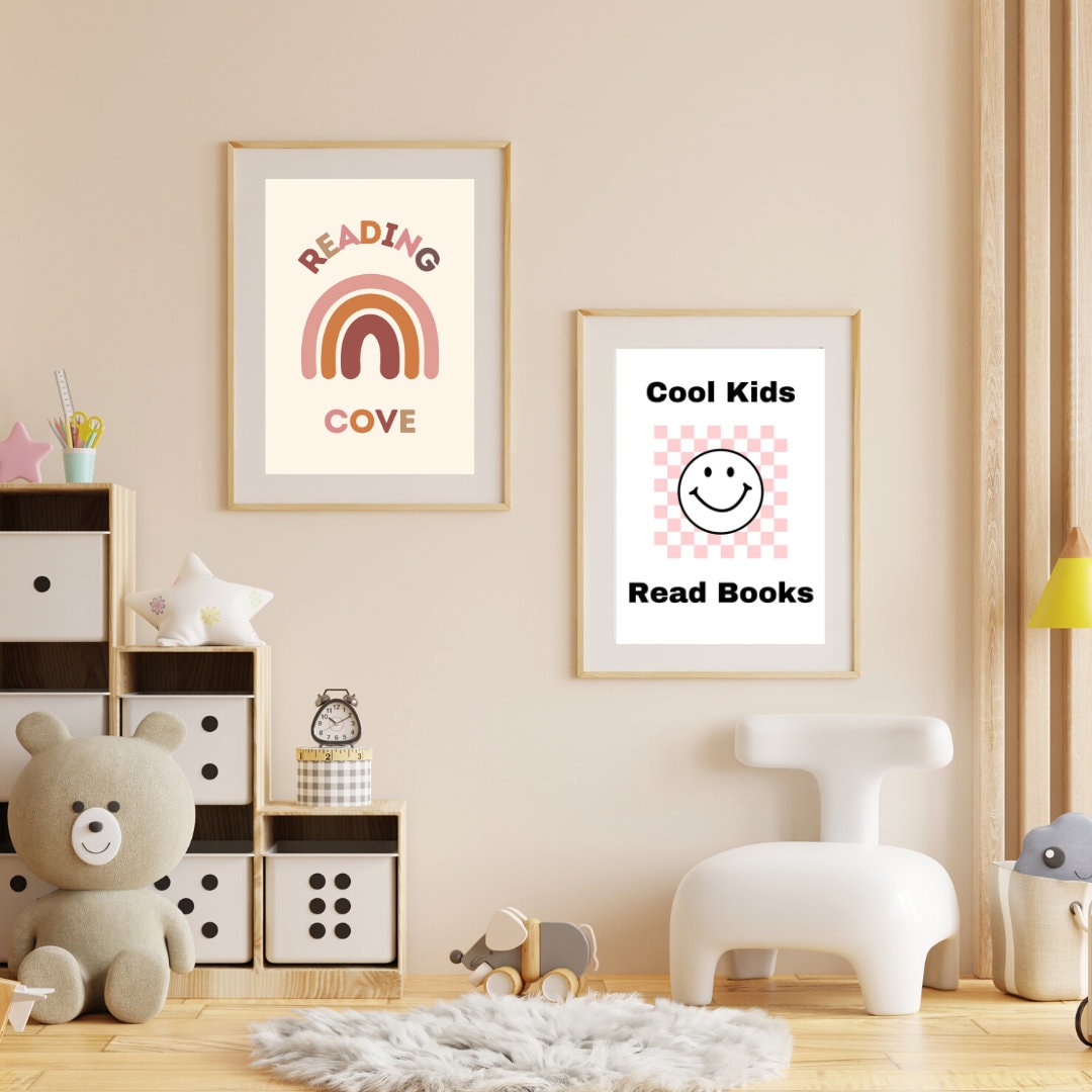 Cool Kids Read Books Print Download, Kids Reading Book, Playroom Wall ...