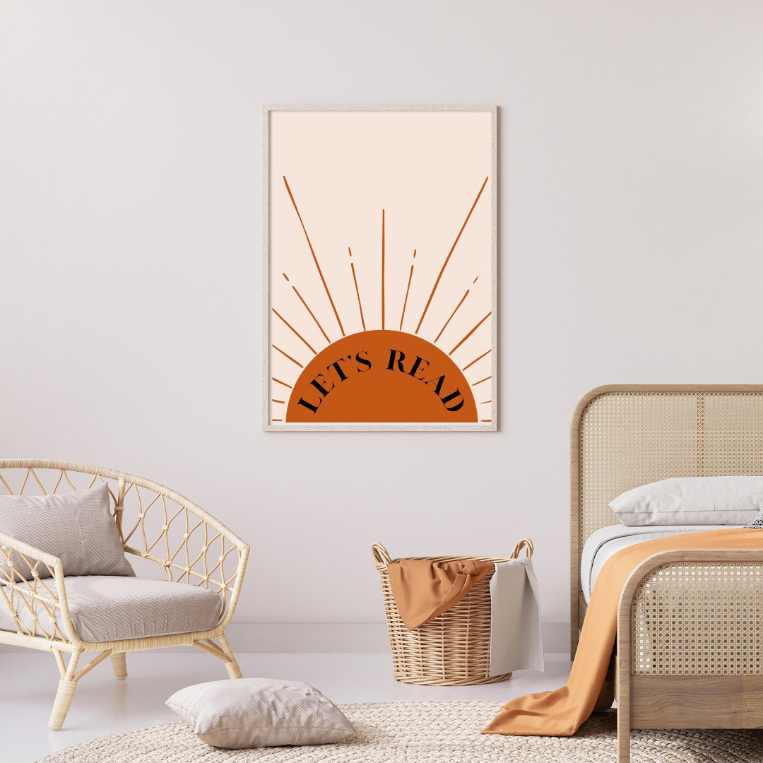 DIGITAL FILE, Let's Read Sign, Reading Corner Sign, Playroom Print ...