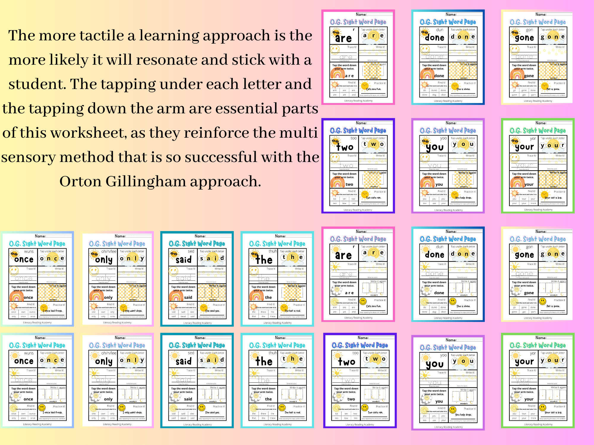Orton Gillingham Sight Word Worksheets List 1, Educational Worksheets ...