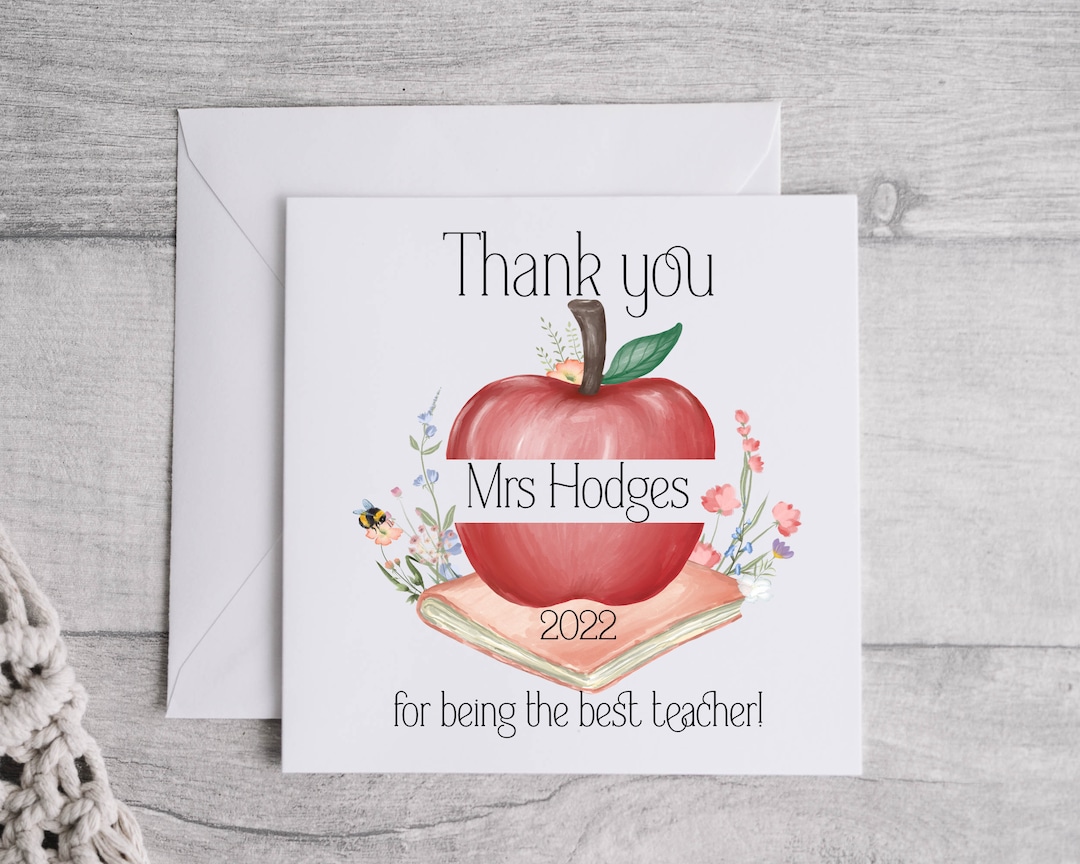 Personalised Teacher Thank You Card, Teaching Assistant Card, Supply ...