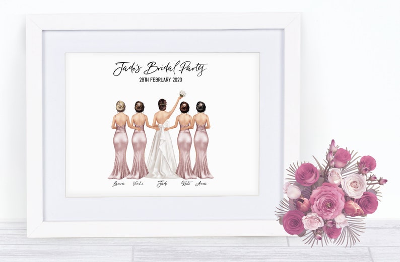 Personalised Wedding Print Bride's Wedding Party Print - Etsy Hong Kong