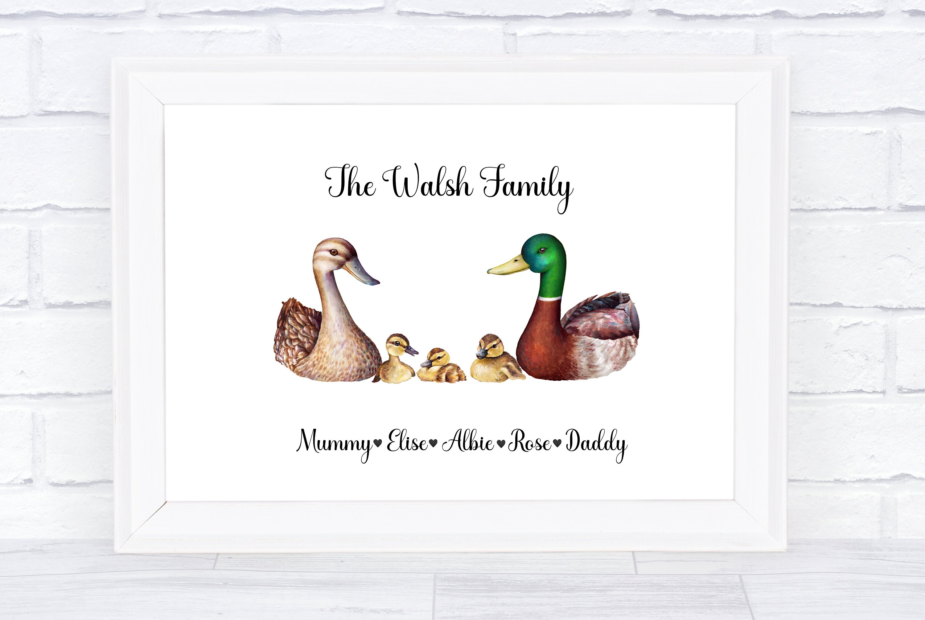 Personalised Duck Family Print Duck Lovers New Home Gift - Etsy UK