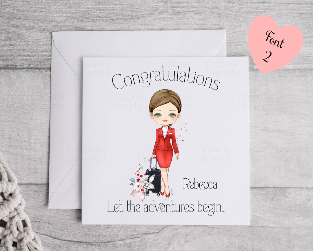 Flight Attendant Card, Air Hostess Card, Cabin Crew Card, Air Steward ...