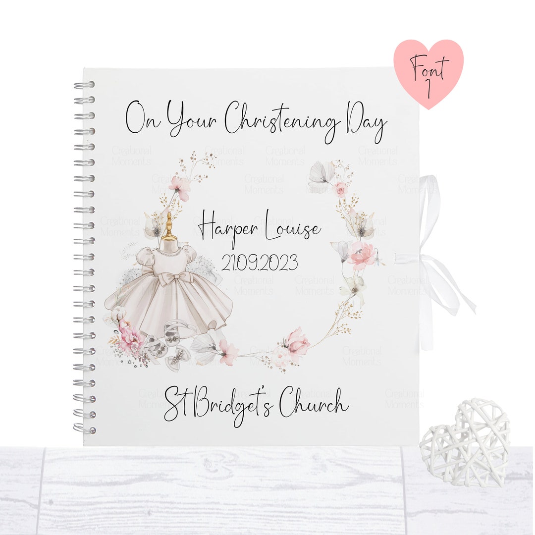 Personalised Christening Guest Book, Naming Day Book, Baptism, Memory ...