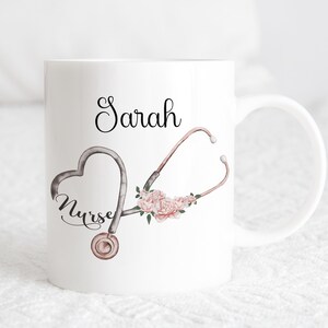 Personalised Stethoscope Mug, NHS Worker Mug, GP Mug,student Nurse Mug ...