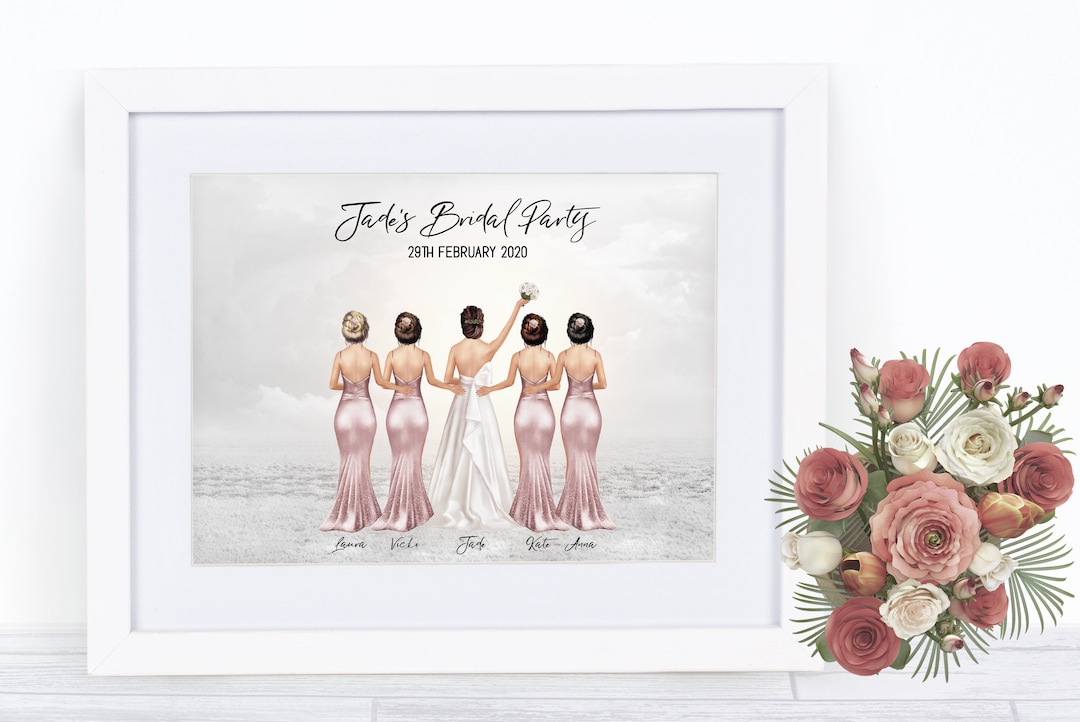 Personalised Wedding Print Bride's Wedding Party Print - Etsy Hong Kong