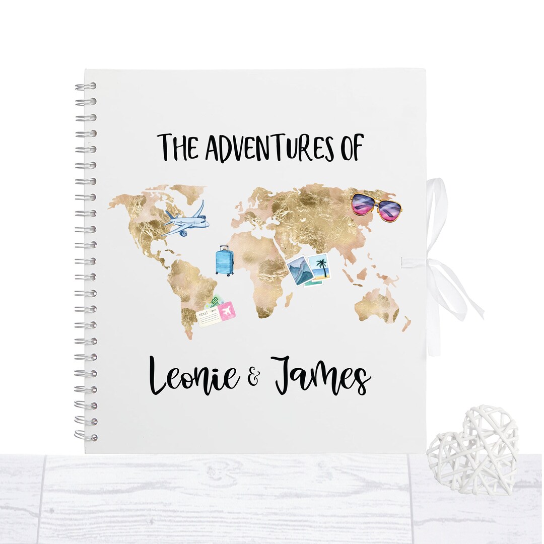 Personalised Travel Scrapbook, World Map Scrapbook, Travel Journal ...