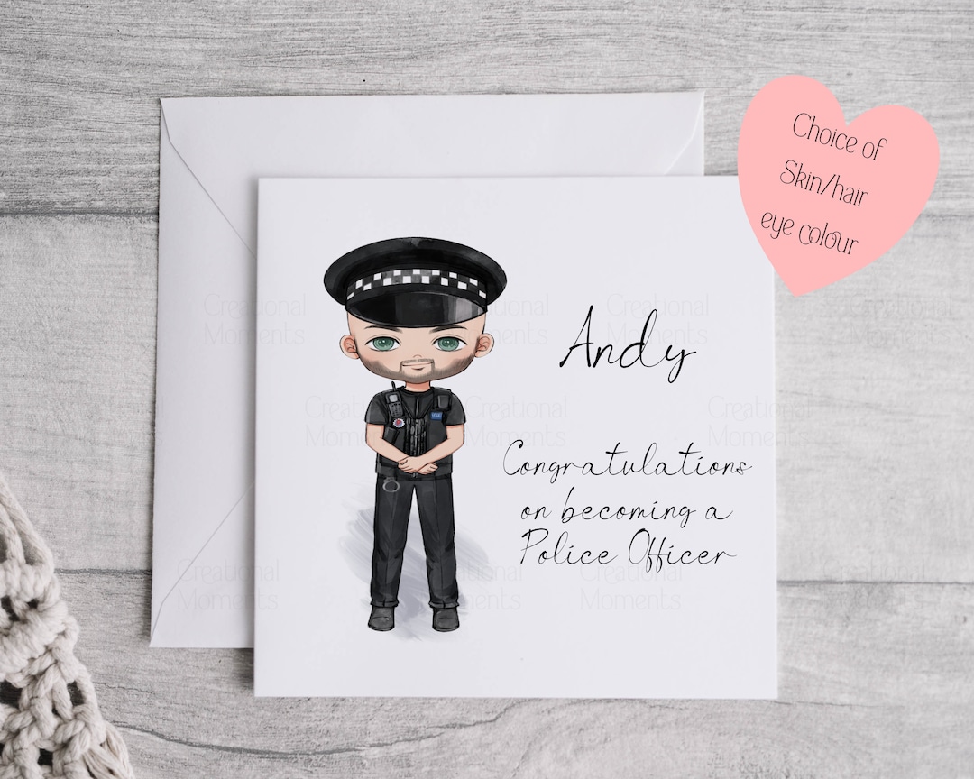 Personalised Police Card, Police Congratulations Card, Police Promotion ...