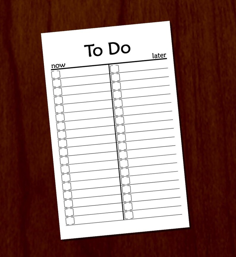Now & Later to Do List Printable - Etsy