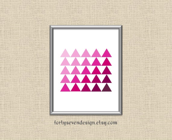 Pink Ombre Gradient Modern Geometric Triangle Minimal | Etsy