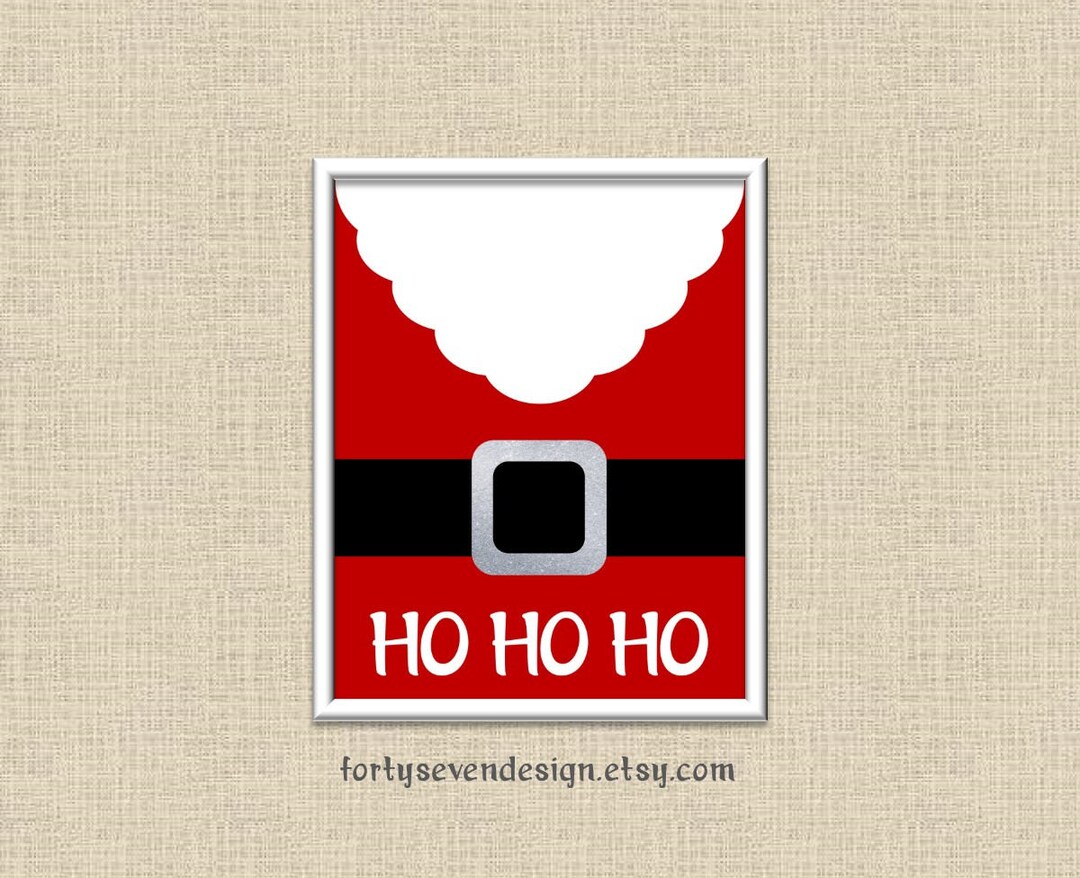 Ho Ho Ho - Santa Claus - Christmas Holiday Printable Wall Art - Etsy