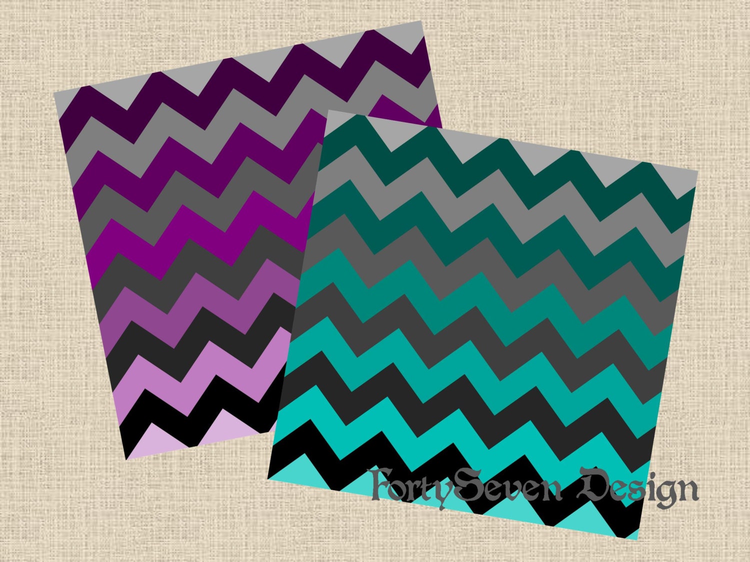 Ombre Chevron Digital Scrapbook Paper 10 12x12 300dpi Jpeg Jpg ...