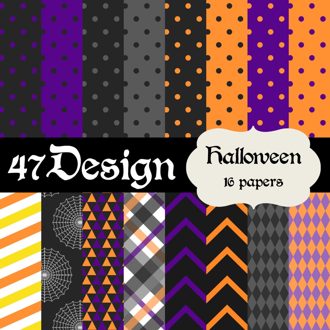 Halloween Digital Scrapbook Paper 16 12x12 300dpi Jpeg Jpg Printable ...