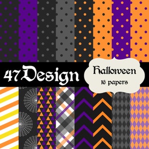 Halloween Digital Scrapbook Paper 16 12x12 300dpi Jpeg Jpg Printable ...