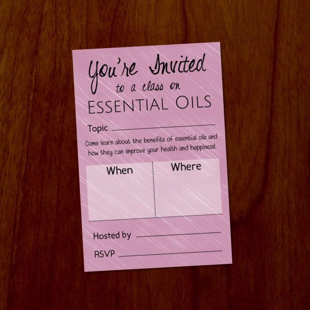 Essential Oils Class Printable Invitation 4x6 DIY - Etsy