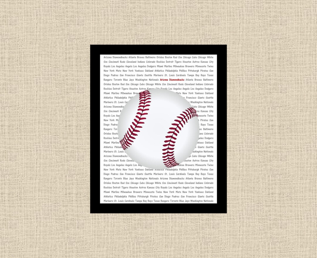 MLB Custom Any Team Baseball Printable Wall Art - Etsy