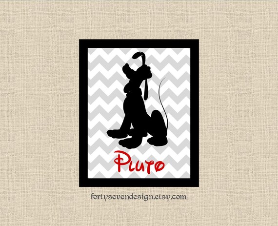 CUSTOM NAME & COLORS Pluto Chevron Printable Wall Art by Forty Seven ...