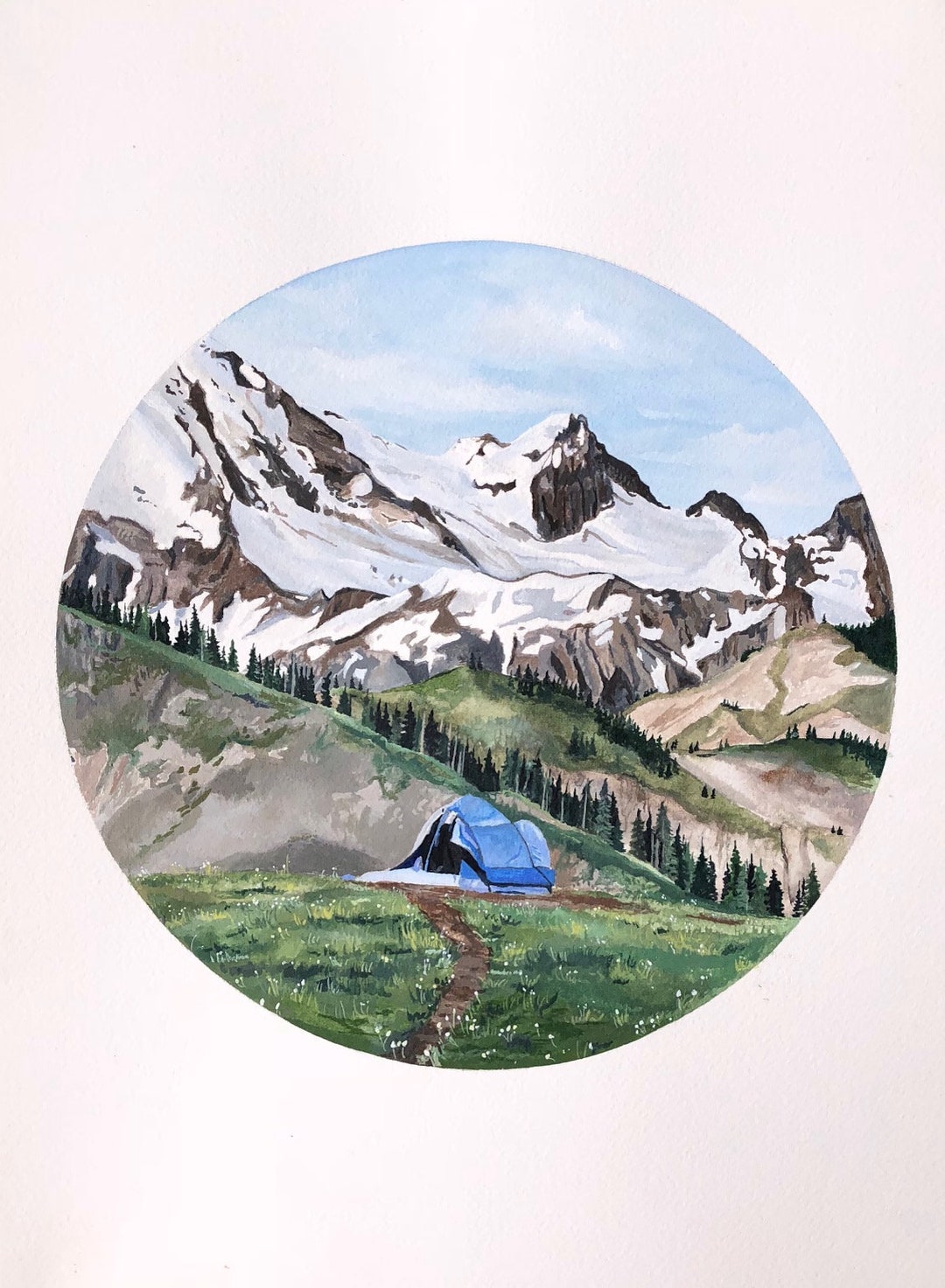 Mt. Baker Painting - Watercolor Print - Etsy