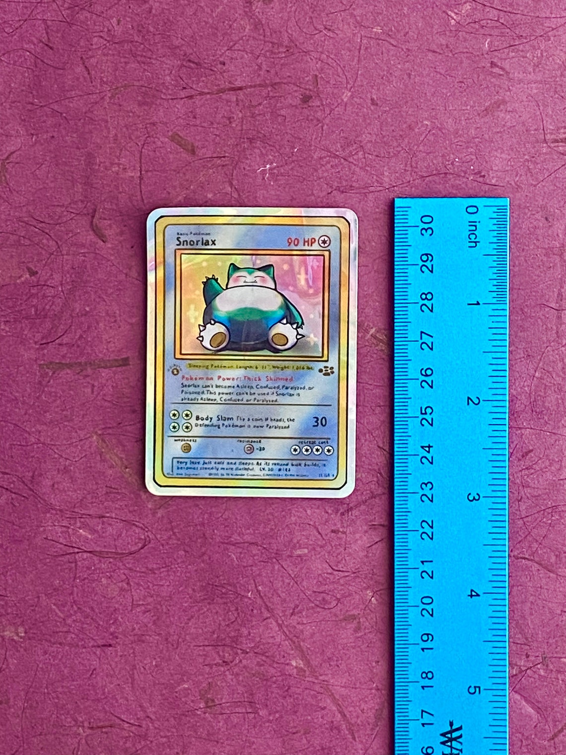 First Generation Holographic Snorlax Pokémon Card Vinyl 2.5x3.5 Sticker ...