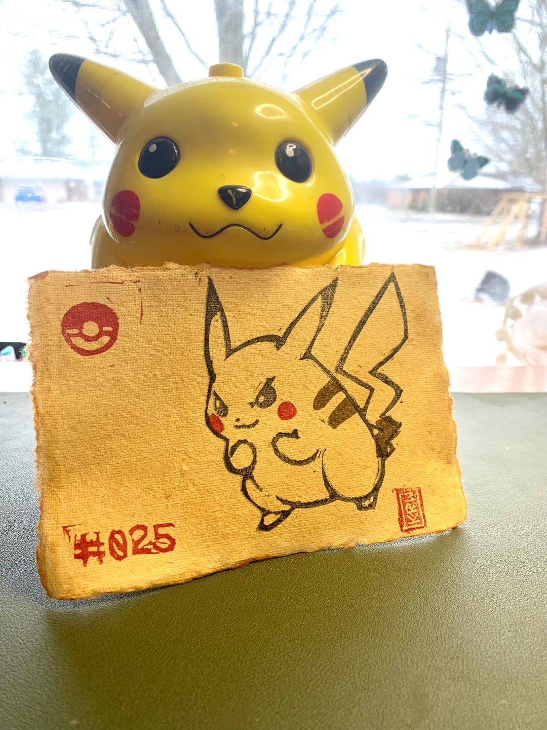 Determined Pikachu Block Print 4x6 - Etsy