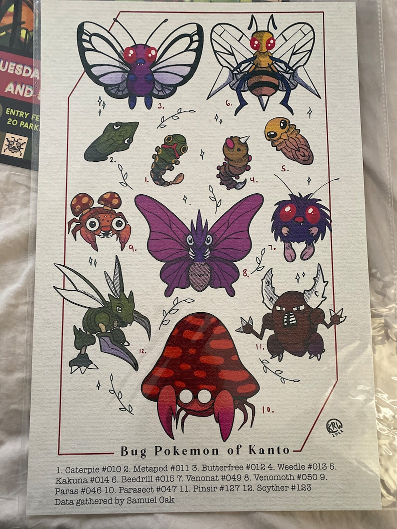 Bug Pokémon Scientific Poster 17inx11in - Etsy