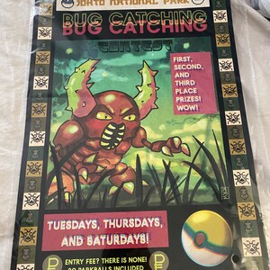 Bug Catching Contest Flyer Pokémon Poster 17inx11in - Etsy
