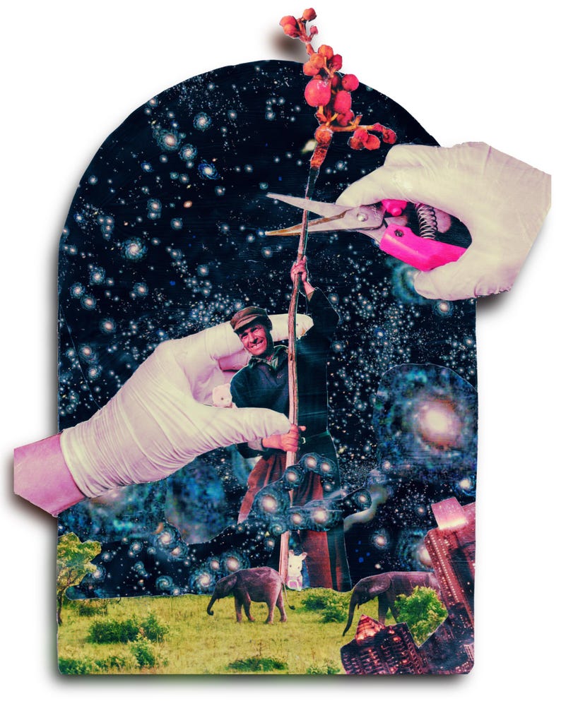 Scissors Analog Collage Digital Art Print 8x10 Inches - Etsy