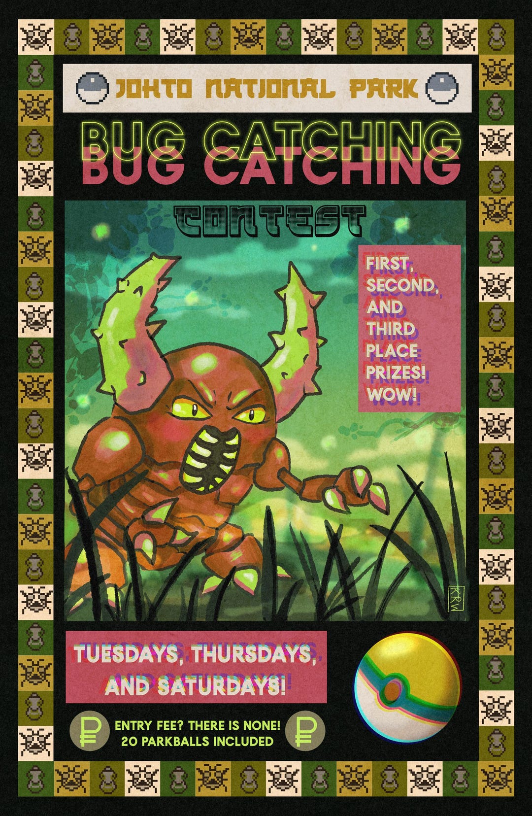 Bug Catching Contest Flyer Pokémon Poster 17inx11in - Etsy