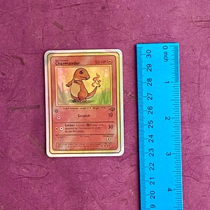 First Generation Holographic Charmander Pokémon Card Vinyl 2.5x3.5 ...