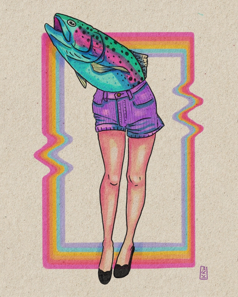 Reverse Mermaid Art Print 8x10 Inches - Etsy