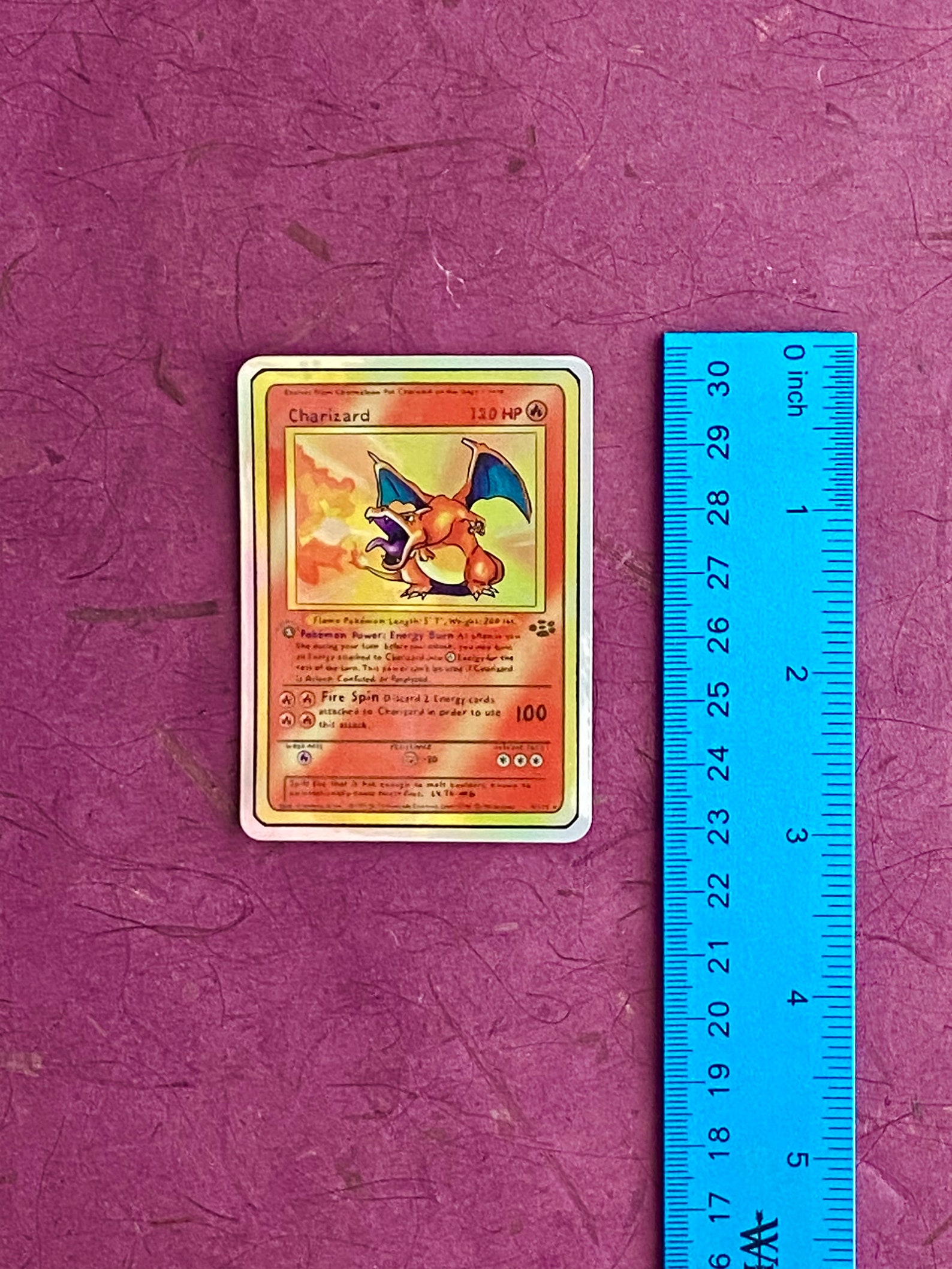 First Generation Holographic Charizard Pokémon Card Vinyl 2.5x3.5 ...