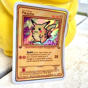 First Generation Holographic Pikachu Pokémon Card Vinyl 2.5x3.5 Sticker ...