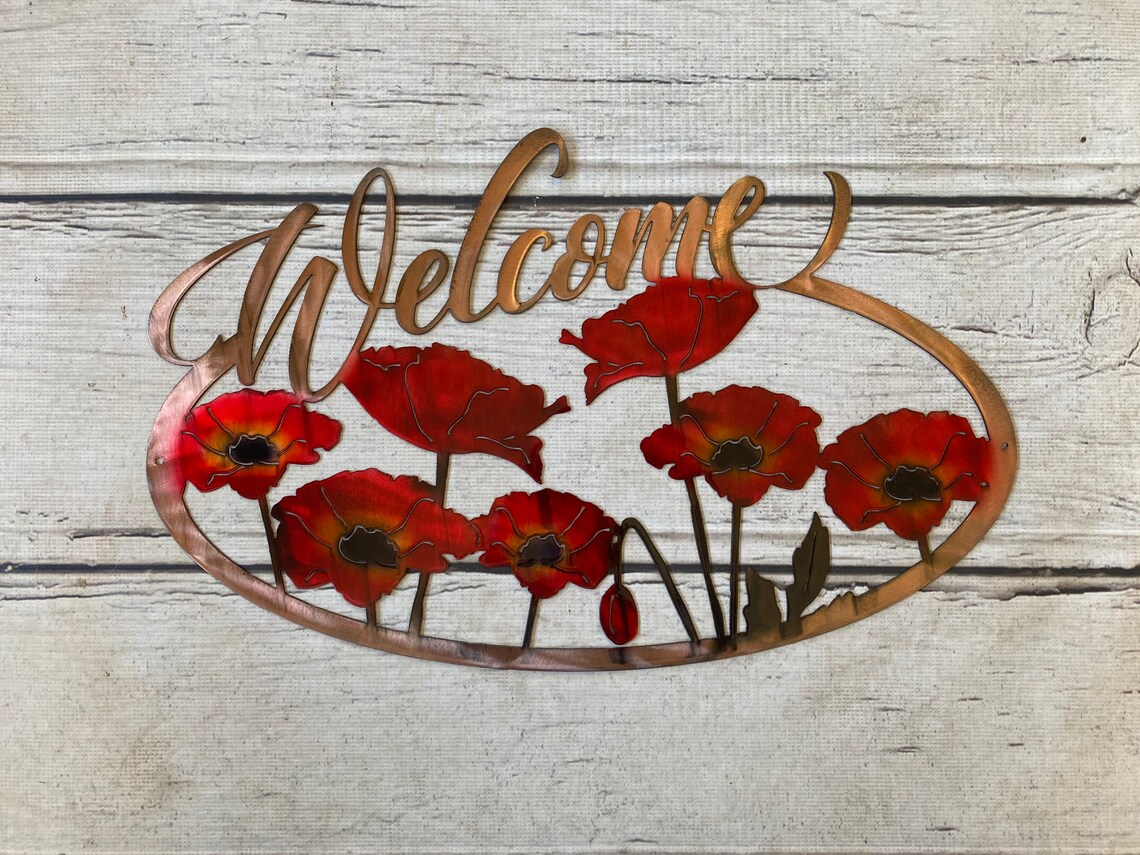 Welcome Poppy Sign - Etsy