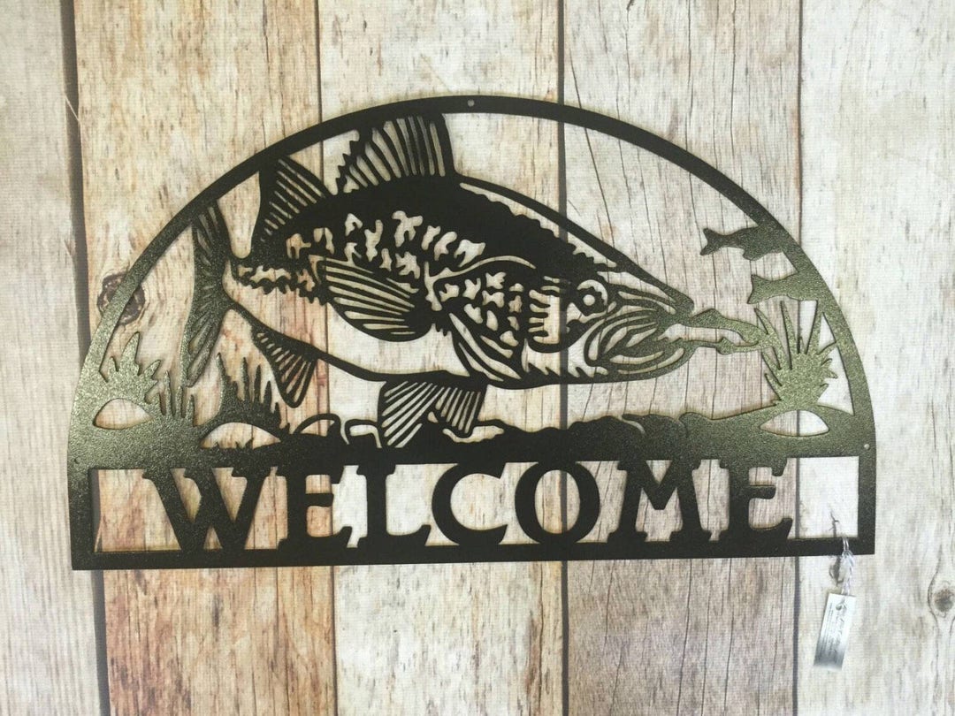 Walleye Welcome Metal Art, Fishing Sign, Welcome Fishing Sign - Etsy