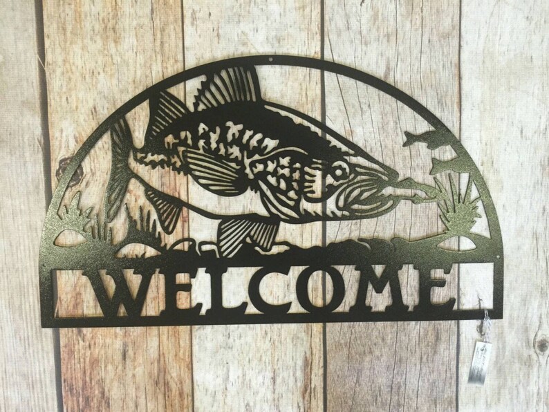 Walleye Welcome Metal Art Fishing Sign Welcome Fishing Sign - Etsy