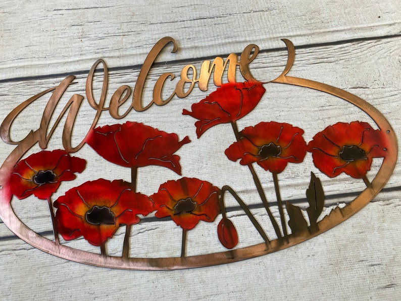 Welcome Poppy Sign - Etsy