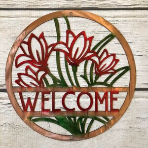 Welcome Tulip Sign, Tulip Wall Sign, Tulip Door Sign - Etsy