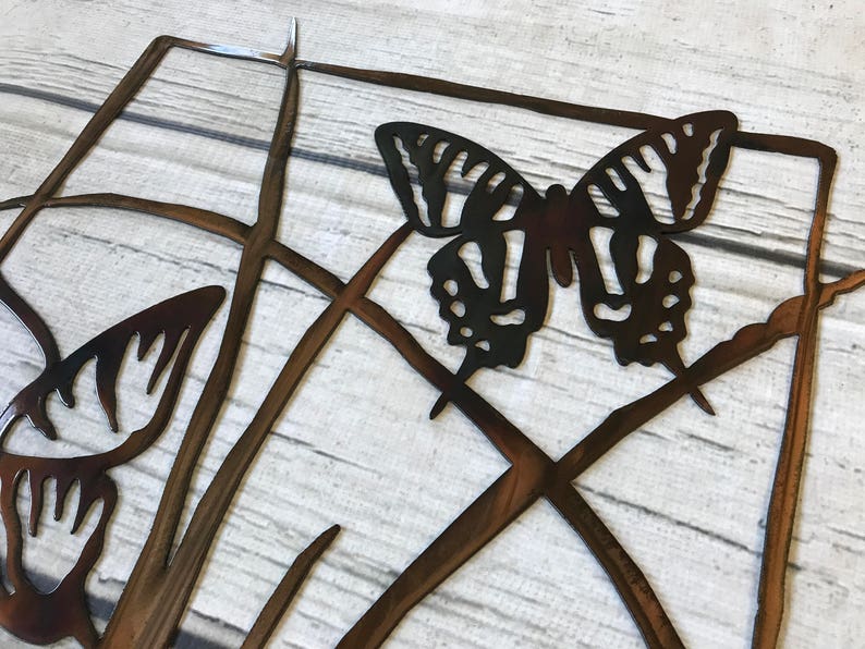 Butterfly Metal Art, Butterfly Sign, Garden Metal Art, Garden Butterfly ...