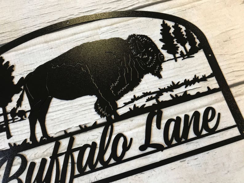 Buffalo Address Sign, Personalized Metal Sign, Custom Address Sign - Etsy