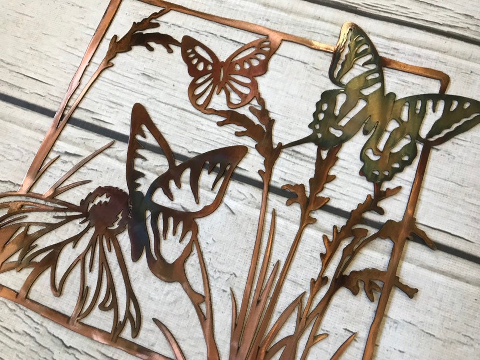 Butterflies in Flowers and Natural Grasses Sign Butterfly | Etsy