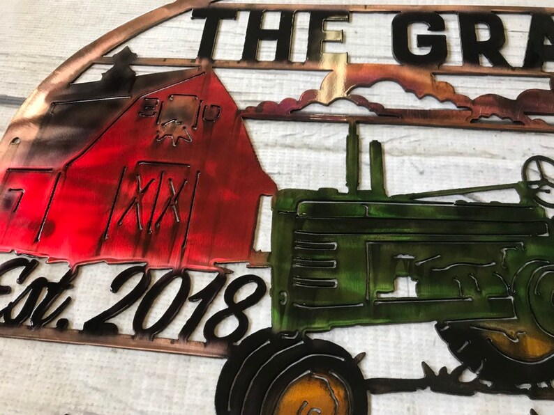 Custom Metal Farm Scene Sign, Personalized Sign, Farm Sign - Etsy
