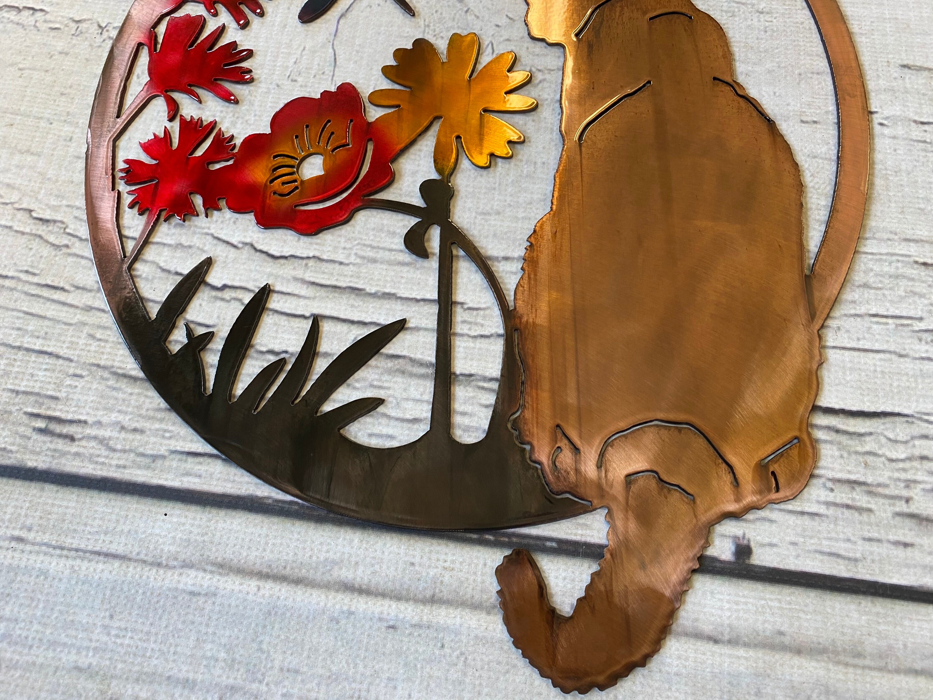 Cat in garden sign cat sign garden art | Etsy