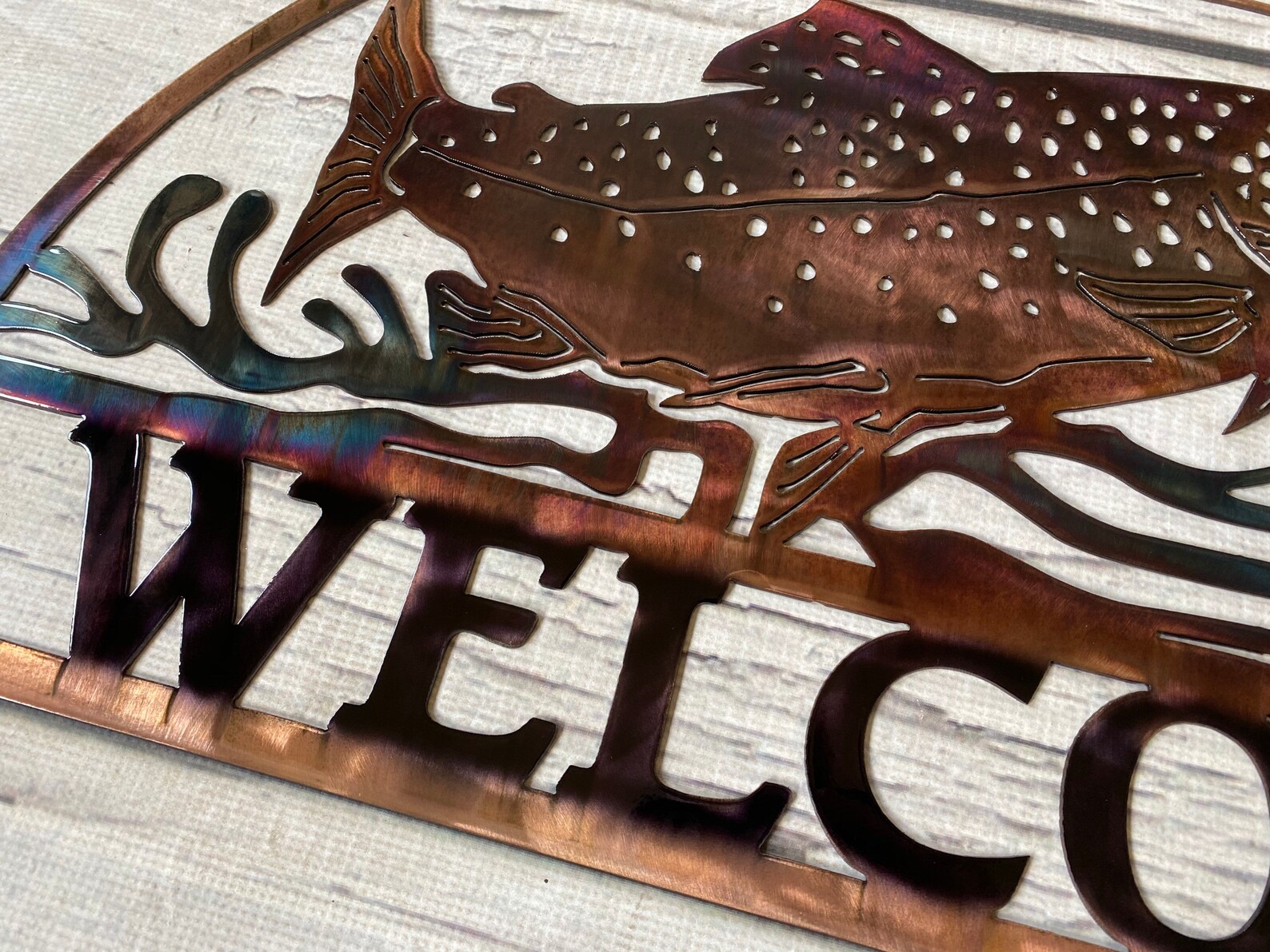 Salmon Welcome Metal Sign - Etsy