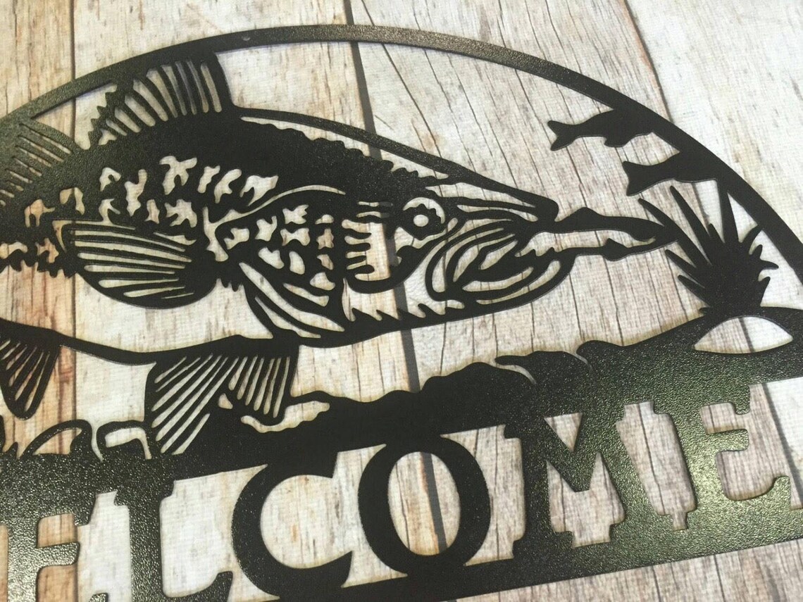 Walleye Welcome Metal Art fishing sign welcome fishing sign | Etsy