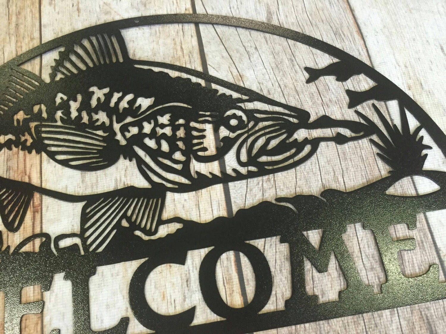 Walleye Welcome Metal Art Fishing Sign Welcome Fishing Sign - Etsy